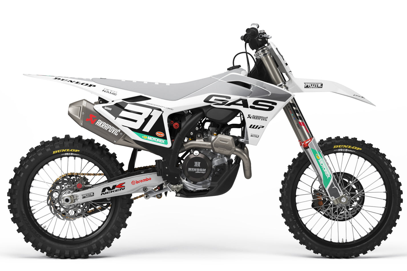 Throttle 25 White - GasGas Full Graphics Kit – Prime Design Graphics