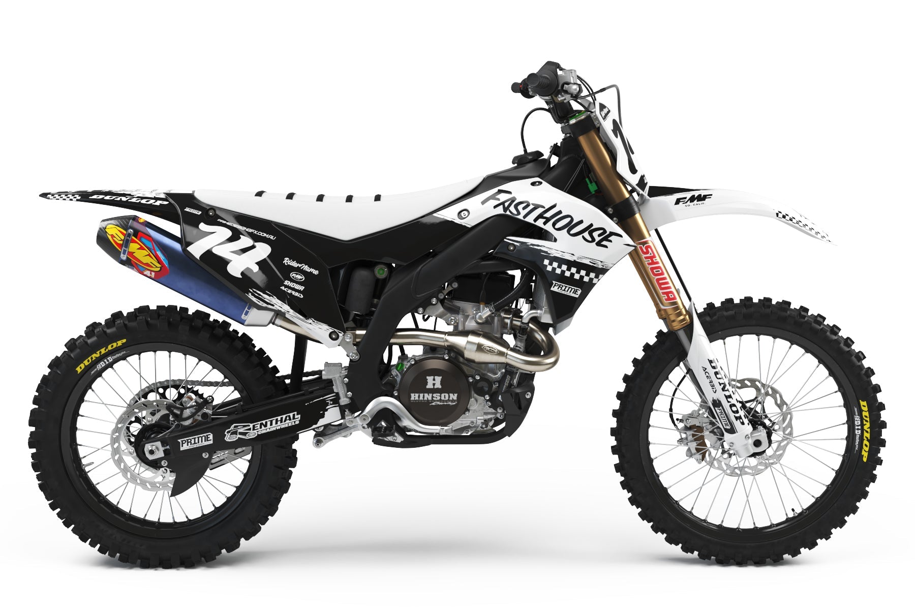 Speed White - Kawasaki Mini Bike Full Graphics Kit – Prime Design Graphics